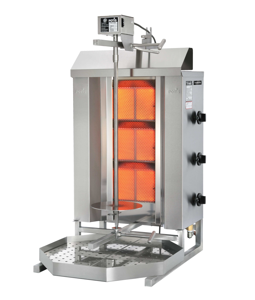 Potis GD3 Natural Gas 3 Burner Vertical Doner Kebab Machine- 28,500 BT ...