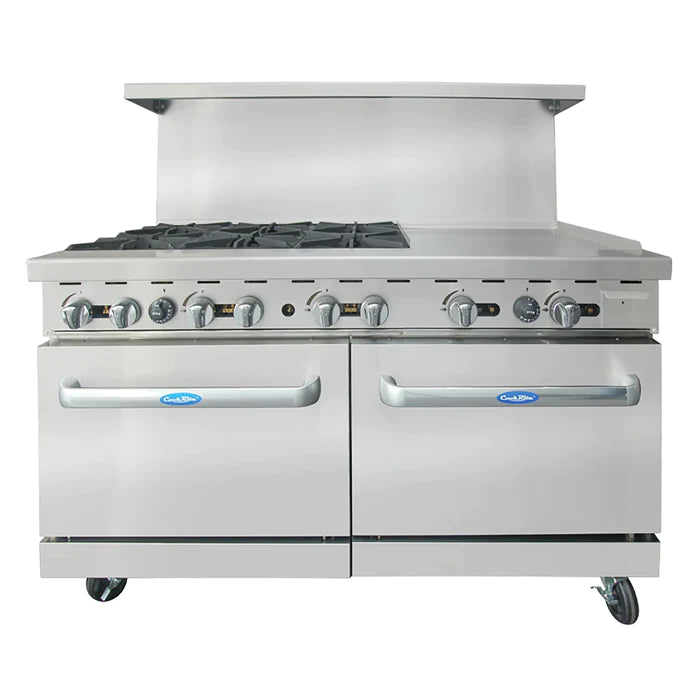 Atosa AGR-6B24GR 60" Natural Gas/Propane 6 Burners with 24" Griddle St ...