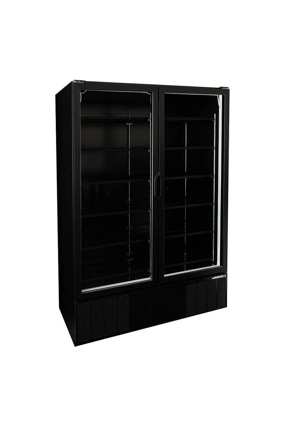 Habco ESM49HCBATD 54" Black Double Swing Glass Door Merchandising Refr ...